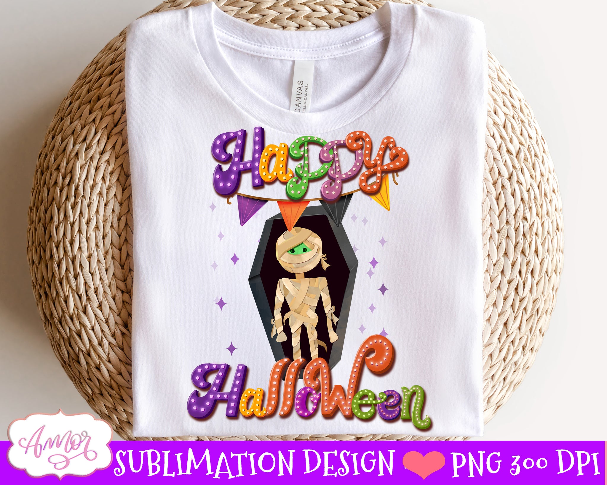 Happy Halloween Sublimation PNG | Cute Halloween mummy design – amorclipart