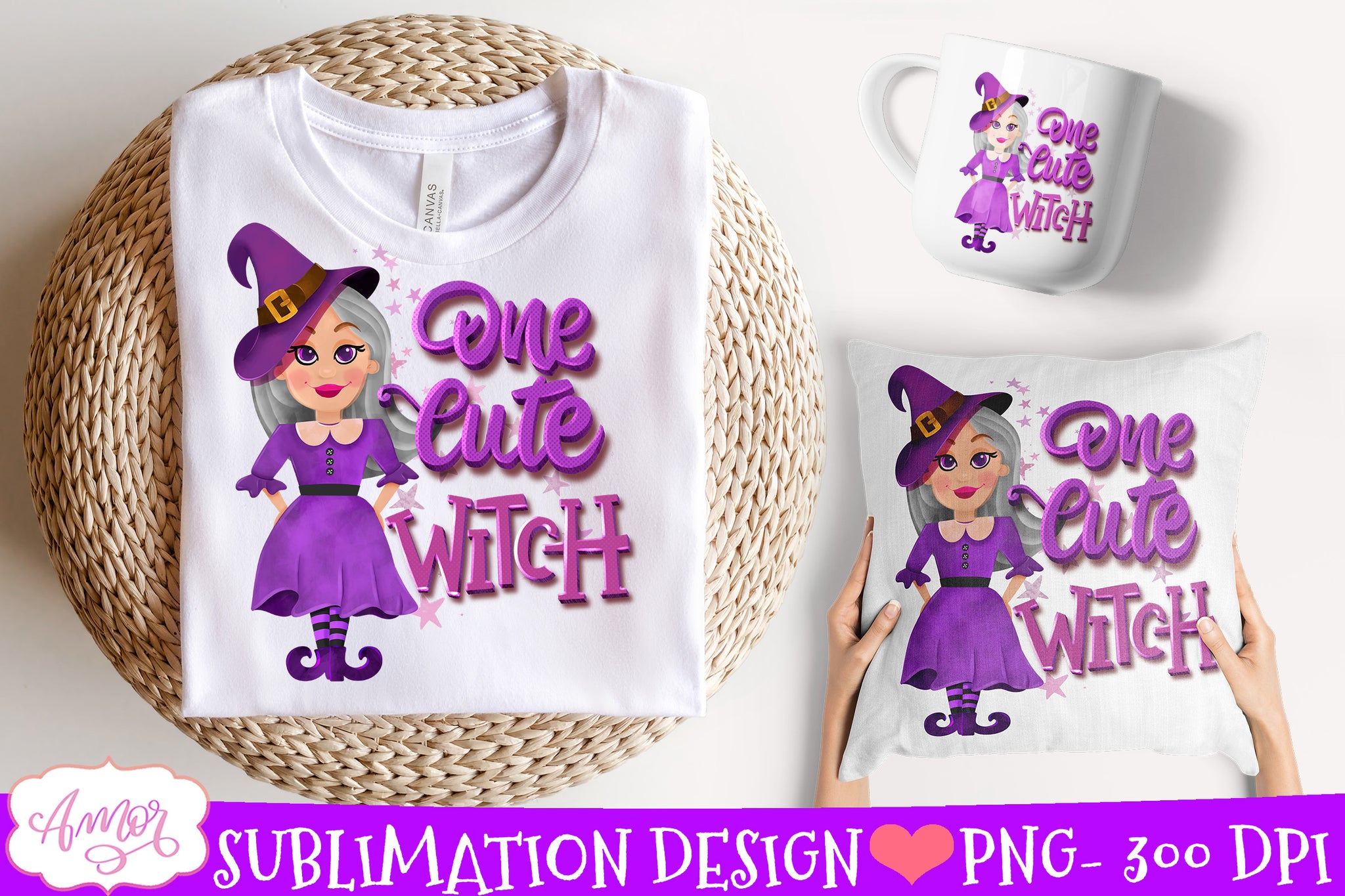 One cute witch Sublimation PNG| Cute Halloween png for kids – amorclipart